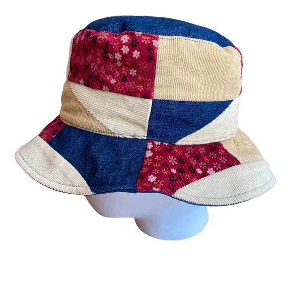 Accessories | Patchwork Corduroy Denim Floral Red Cottagecore Boho ...